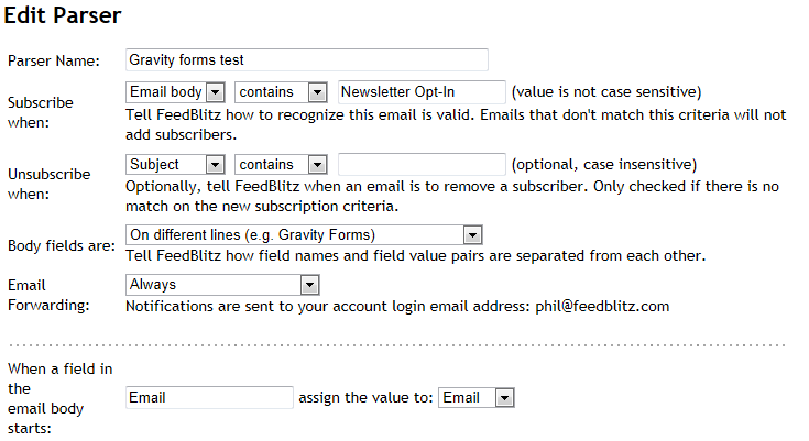 How To Update Lists From Form Plugins PayPal With Parsers FeedBlitz